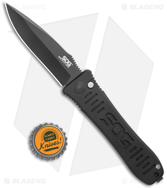SOG Spec Elite I Automatic Knife (3.5" Black) SE-52 - Blade HQ
