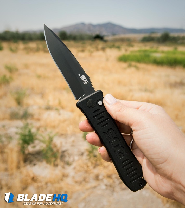 SOG Spec Elite II Automatic Knife (4" Black) SE-62 - Blade HQ