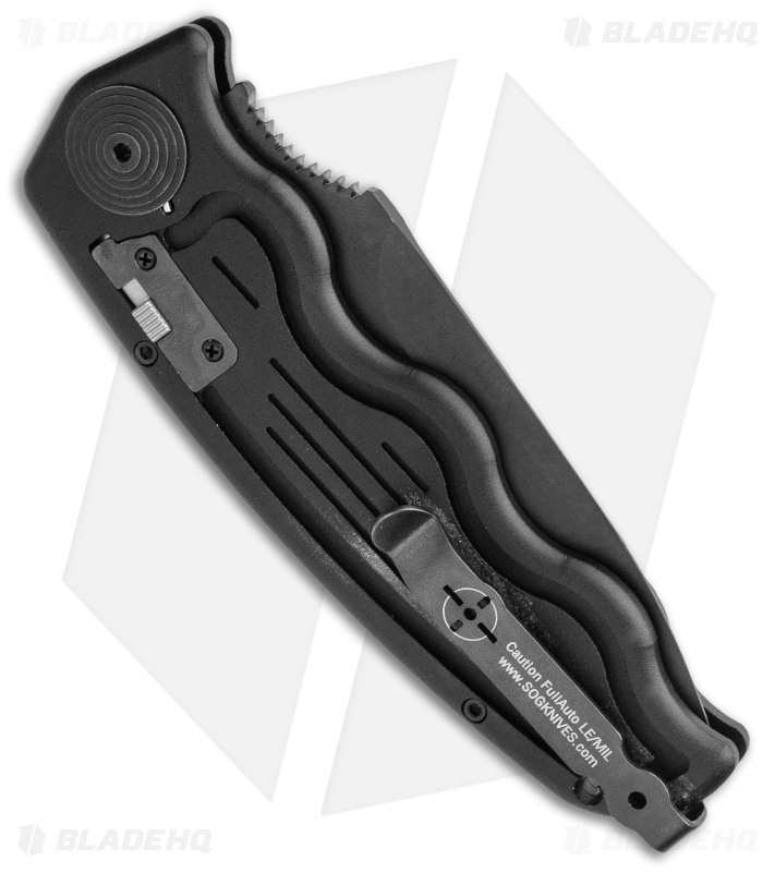 SOG-TAC Automatic Knife Drop Point (3.5" Black) ST-06 - Blade HQ