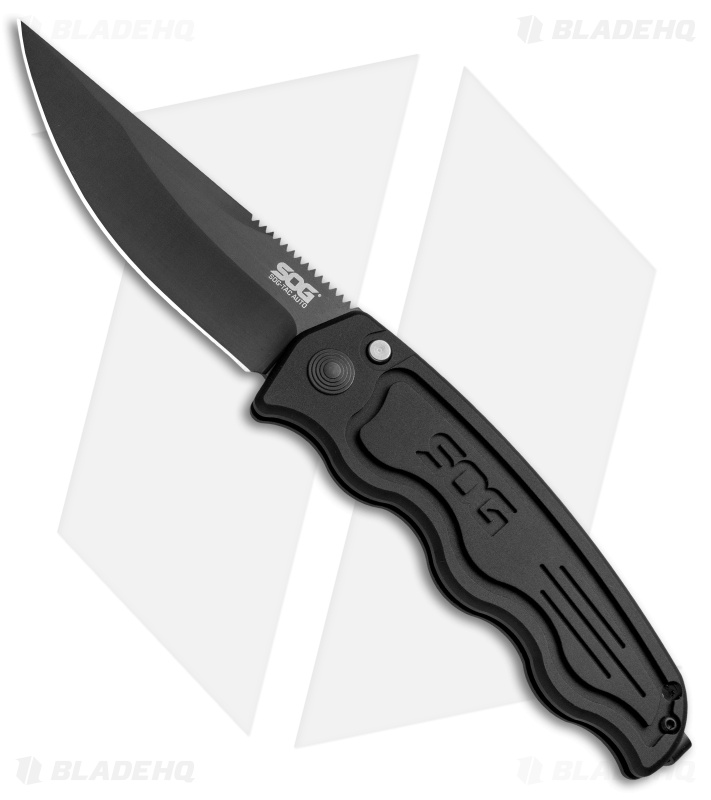 SOG-TAC Clip Point Automatic Knife (3.5" Black) ST-02 - Blade HQ