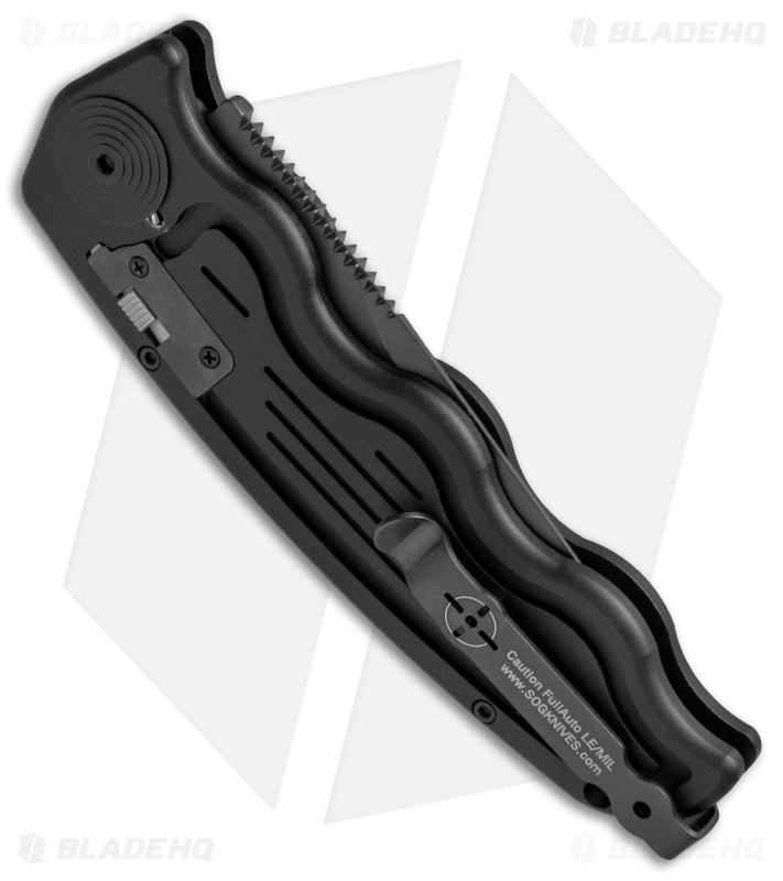 SOG-TAC Clip Point Automatic Knife (3.5" Black) ST-02 - Blade HQ