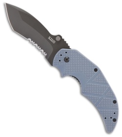 5.11 Tactical Crew Cut Spring Assisted Knife Gray FRN (3.5" Black Serr ...