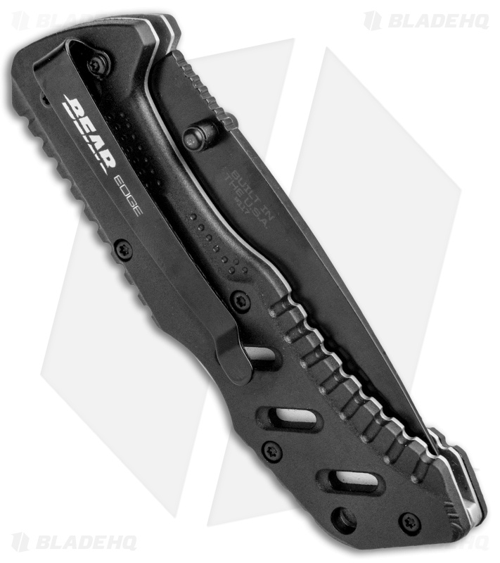 Bear Edge - Spring Assisted Lock Back Knife | Black | Blade HQ