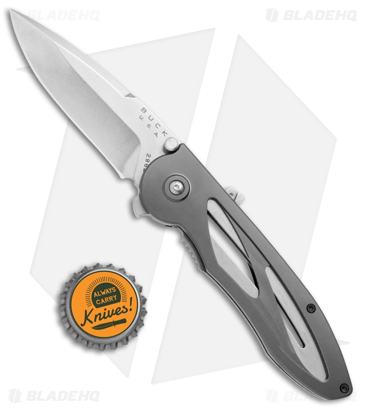 Buck Knives Tempest Liner Lock Knife Dark Gray (3.12" Satin) - Blade HQ