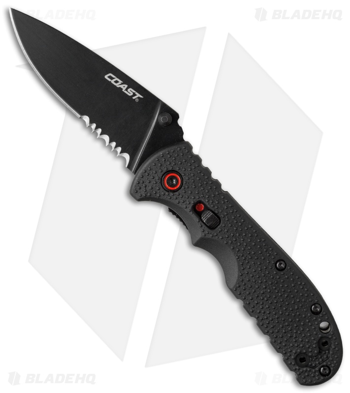 Coast Knives RX300 Spring Assisted Knife (3" Black Serr) 20858 - Blade HQ