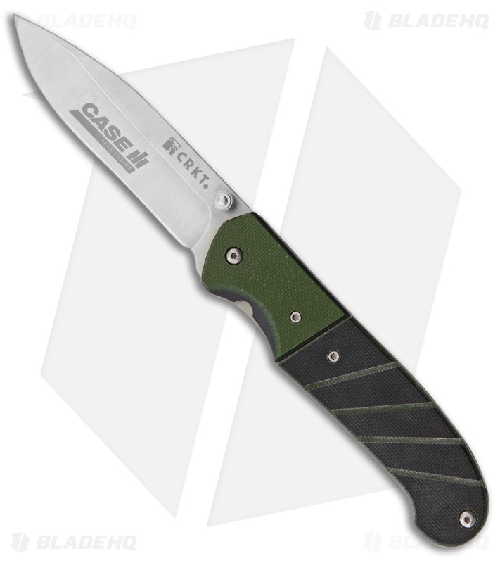 CRKT Ignitor Case Spring Assisted Knife Black/Green G-10 (3.38" Satin ...