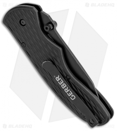 Gerber FAST Draw Tanto Knife Assisted Opening (3" Black Serr) - Blade HQ