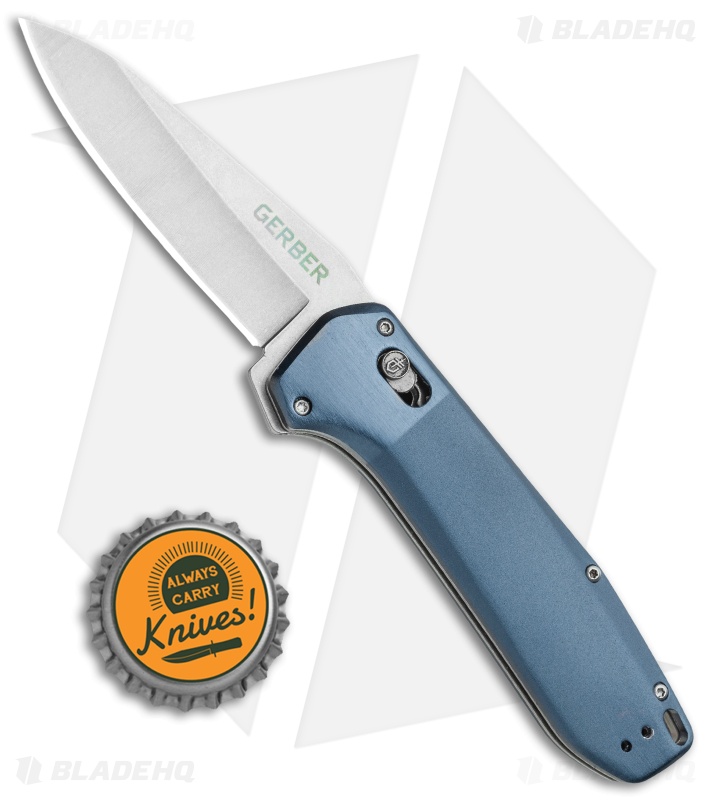 Gerber Highbrow Assisted Opening Knife | Blue + Plain | Blade HQ
