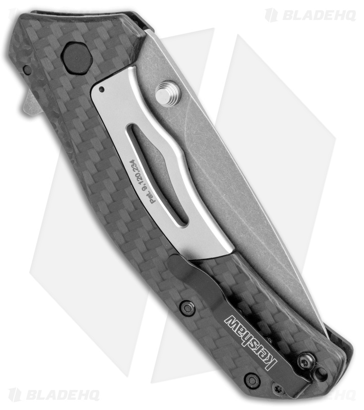 Kershaw Knockout Assisted Opening Knife Carbon Fiber (3.25" SW M390 ...