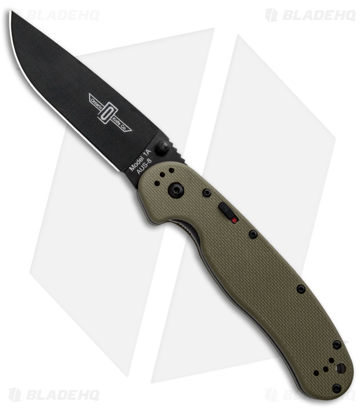 Ontario RAT Model 1A - Spring Assisted Knife | OD Green | Blade HQ