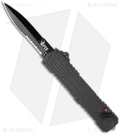Schrade Viper OTF Assisted Opening Knife (3.5" Black Serr) SCHOTF3BS ...