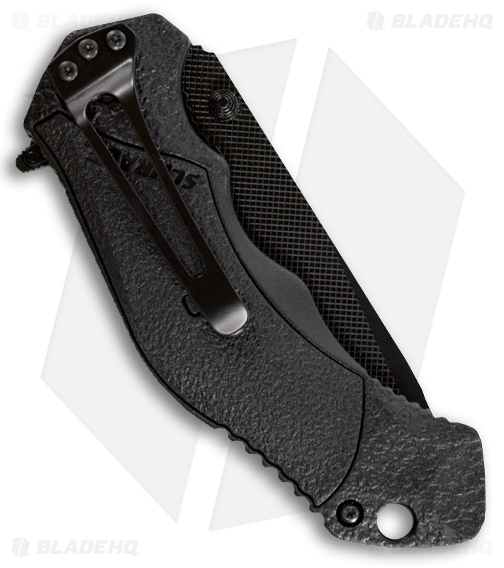 Schrade SCHA4BTS Tanto Spring Assisted Knife (3.375" Black Serr) - Blade HQ
