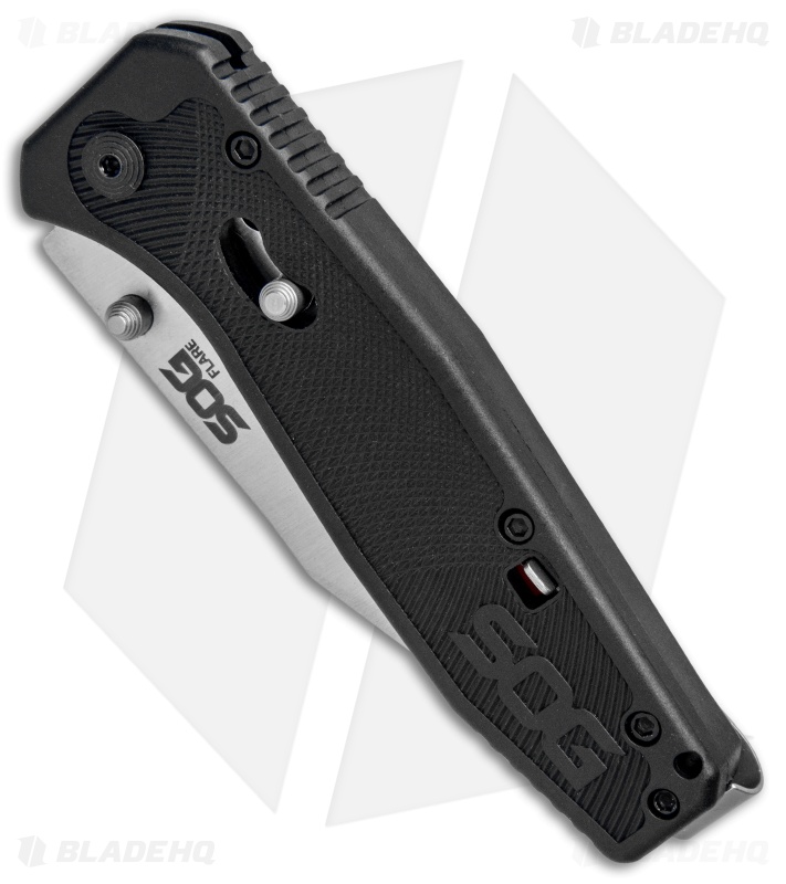 SOG Flare Clip Point Assisted Opening Knife (3.5" Satin) FLA1001-CP ...