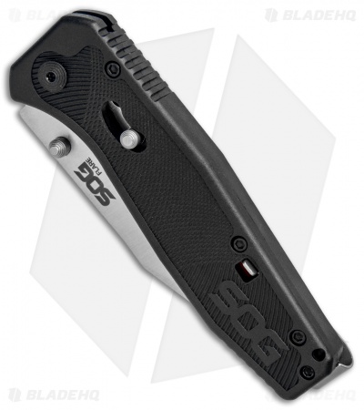 SOG Flare Clip Point Assisted Opening Knife (3.5" Satin) FLA1001-CP ...