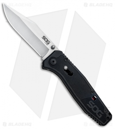 SOG Flare Clip Point Assisted Opening Knife (3.5" Satin) FLA1001-CP ...