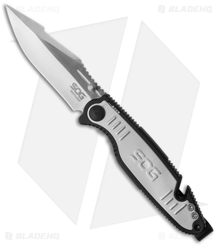 SOG Boot Camp Mini Spring Assisted Knife (3.25" Satin) BCP101 - Blade HQ