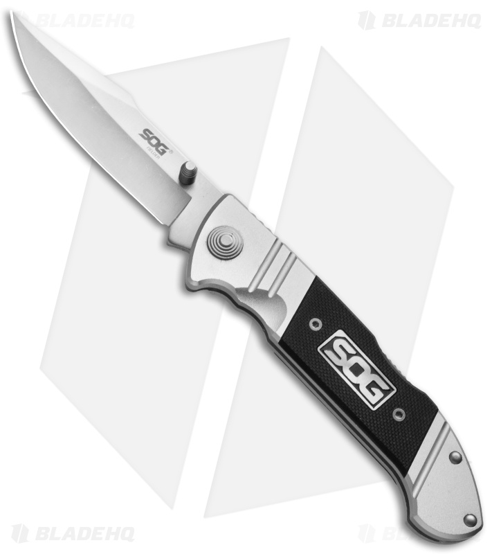 SOG Fielder Spring Assisted Knife Black G-10 (3.5" Satin) FF3002 - Blade HQ