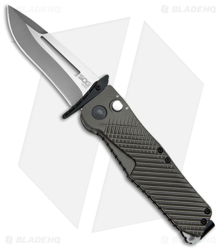 SOG Quake Spring Assisted Knife FDE Aluminum (3.5" Two-Tone) IM1001-BX ...