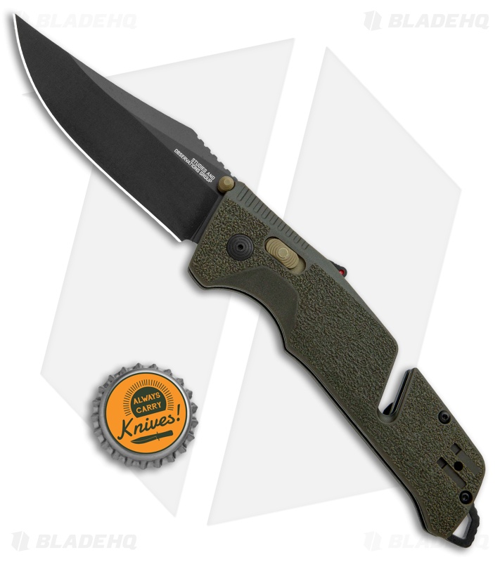 SOG Trident AT-XR Lock Knife OD Green Clip Point - Blade HQ