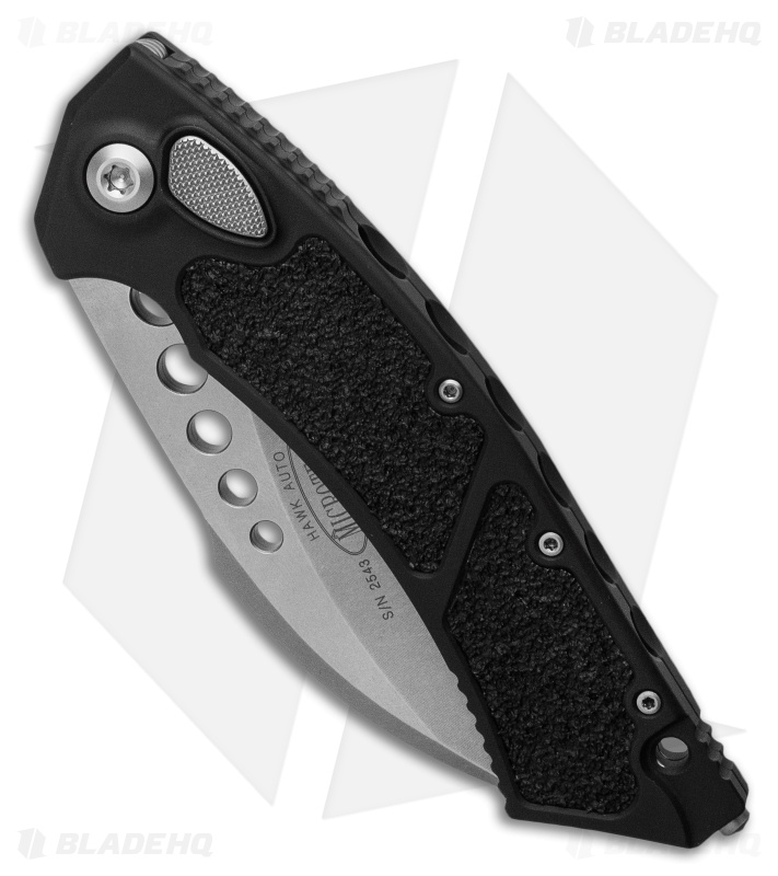 Microtech Hawk - Automatic Knife | Black/Stonewash/Serr | Blade HQ