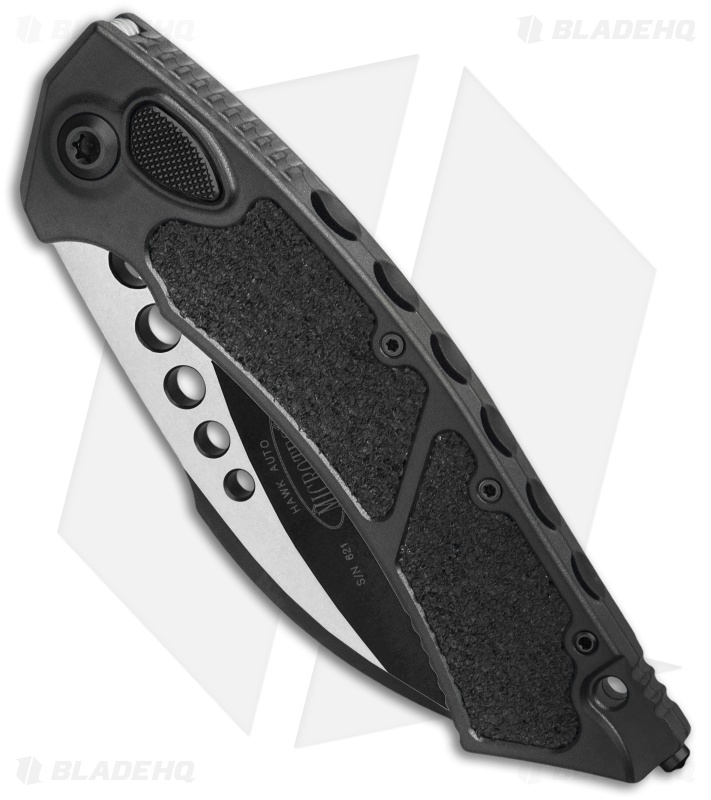 Microtech Hawk Automatic Knife | Two Tone Black | Blade HQ
