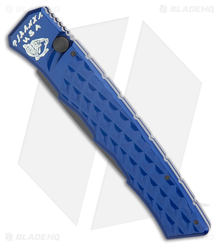 Piranha Crossfire Automatic Knife Blue Aluminum Black P-23BT