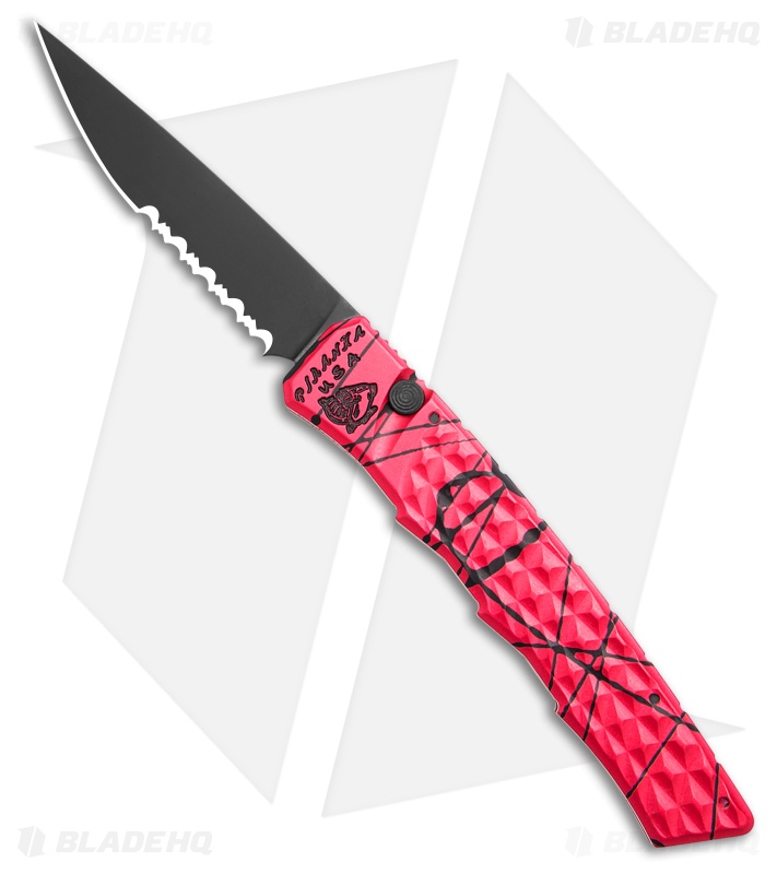 Piranha Crossfire Auto Pink Al Drop Point Black 154CM Serr