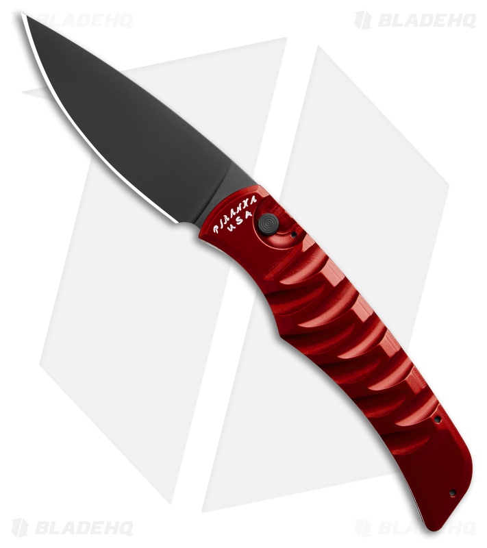 Piranha Paradox Automatic Knife Red Aluminum Black