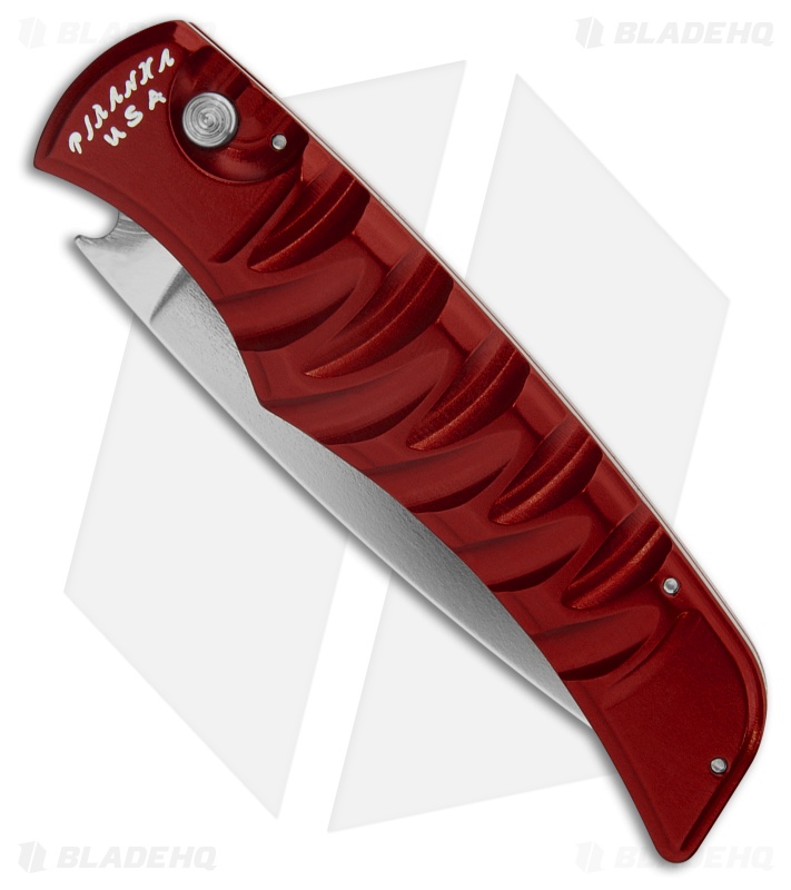 Piranha Paradox Automatic Knife Red Aluminum Mirror