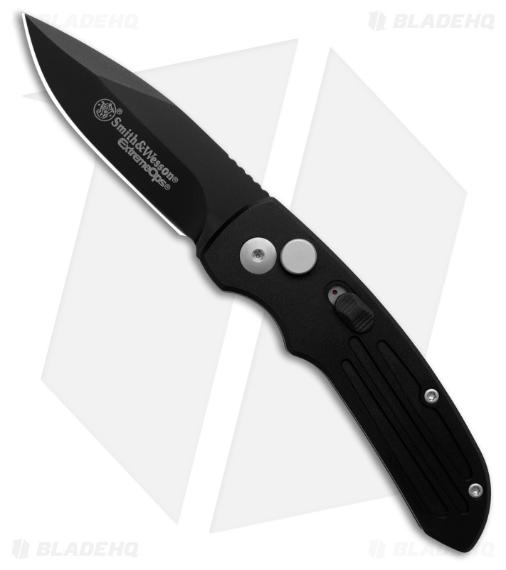 Smith & Wesson Mini Extreme Ops Auto Knife Black Al Black