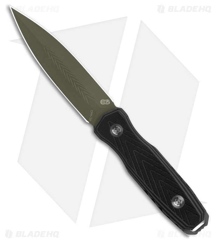 EOS Mini Thresher Fixed Blade w/ Knuck Black/Green - Blade HQ