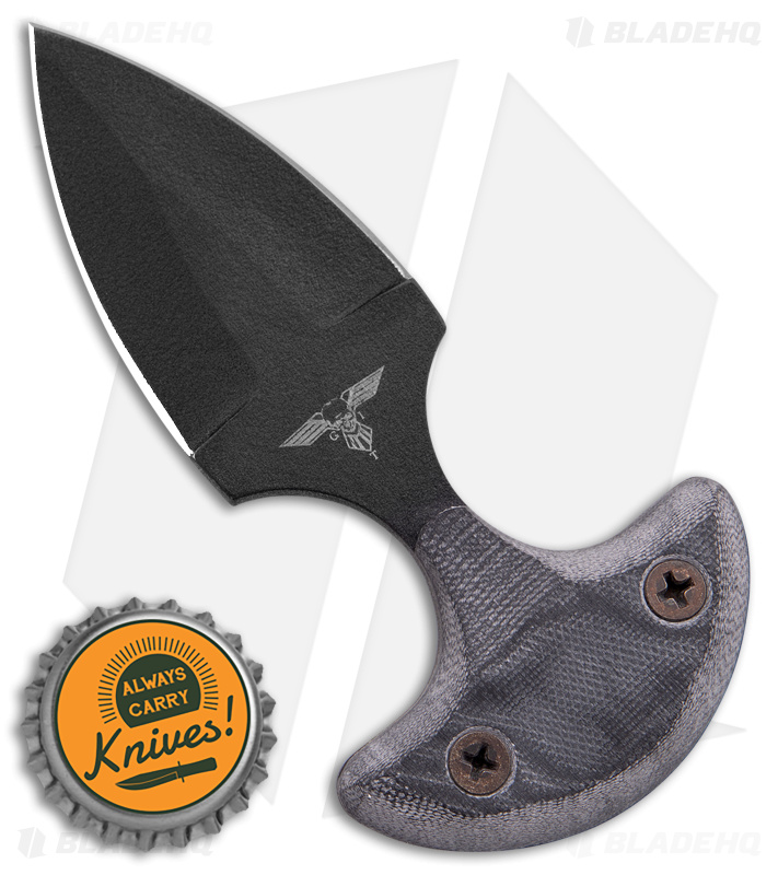 GTI Push Dagger Knife Gray Micarta (2.6" Black) - Blade HQ
