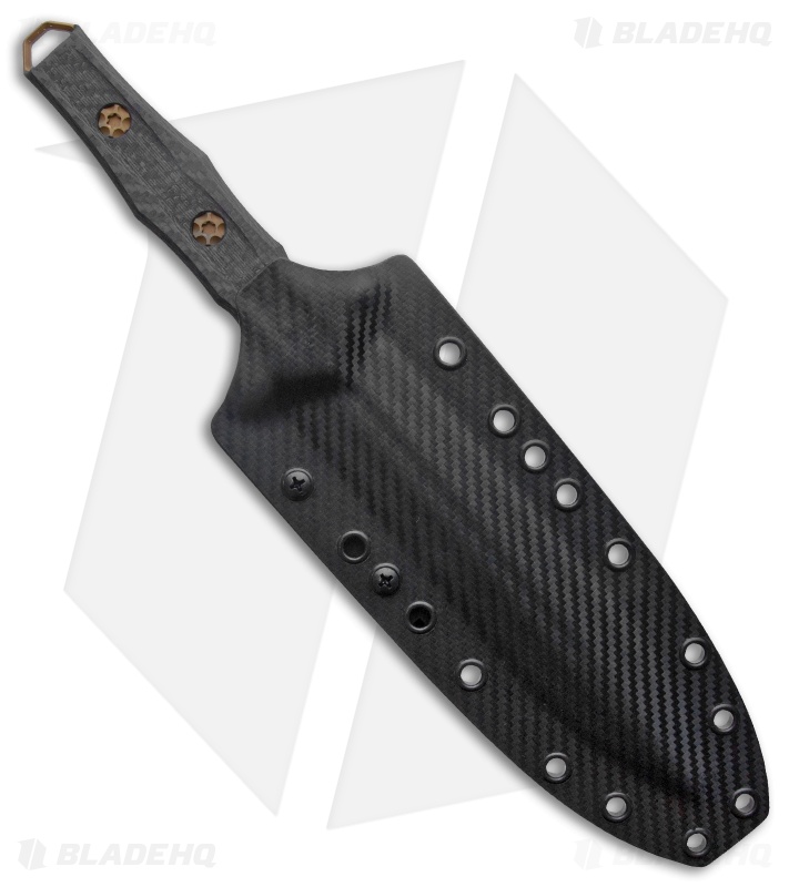Heretic Nephilim Fixed Blade Dagger Knife | Carbon Fiber + Gold Elmax