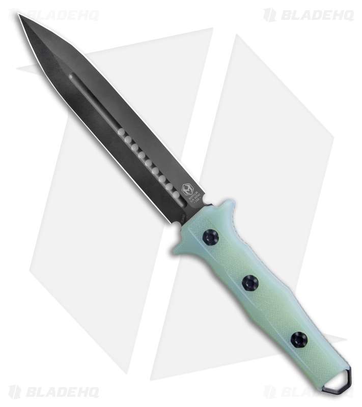 Heretic Nephilim Fixed Blade Dagger Knife | Jade G-10 + DLC Elmax