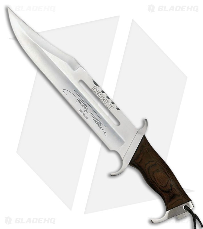 Rambo III Mini Bowie Fixed Blade Brown Wood