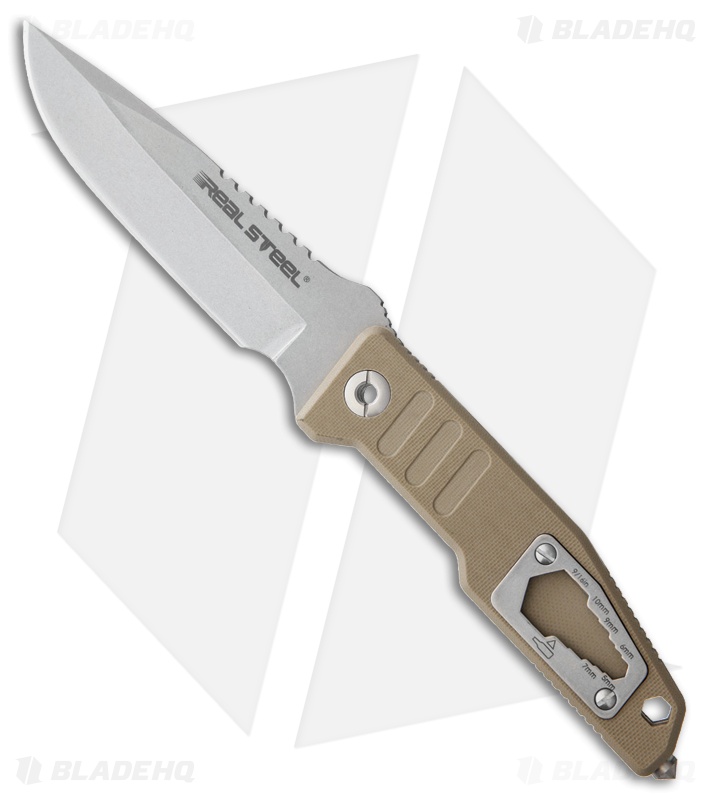 Real Steel T99 Fixed Blade Knife Coyote Tan G-10 (4.6" Stonewash ...