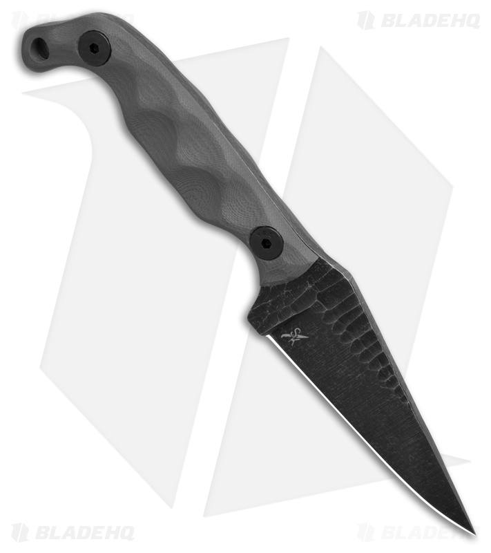 Stroup Knives Mini Fixed Blade Knife Gray G-10 (3.00" Black Stonewash ...