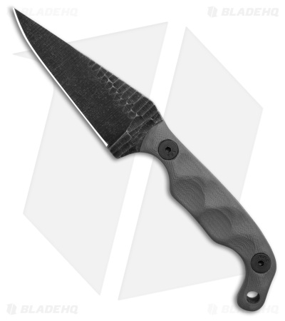 Stroup Knives Mini Fixed Blade Knife Gray G-10 (3.00" Black Stonewash ...