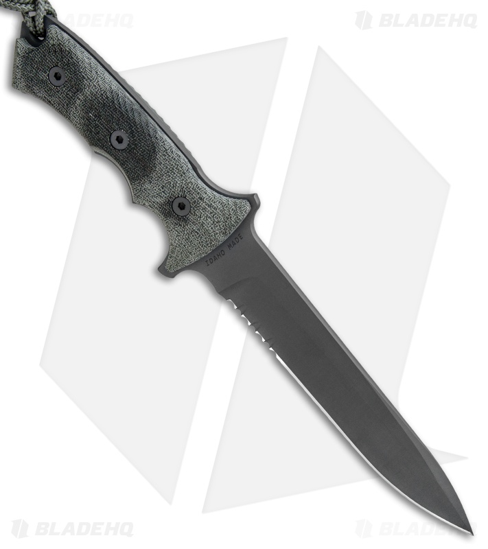 Chris Reeve Knives Green Beret Fixed Blade Knife (7" Black Serr) - Blade HQ