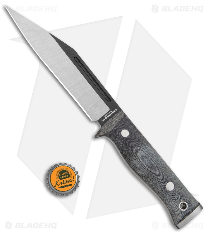 Condor Sigrun Fixed Blade Knife Gray Micarta w/ Kydex Sheath (5.6" Two ...