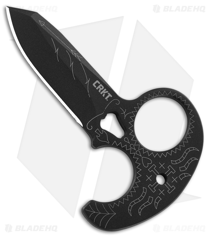 CRKT Tecpatl "Forged By War" Fixed Blade Push Dagger (3.3" Black) 2261 ...