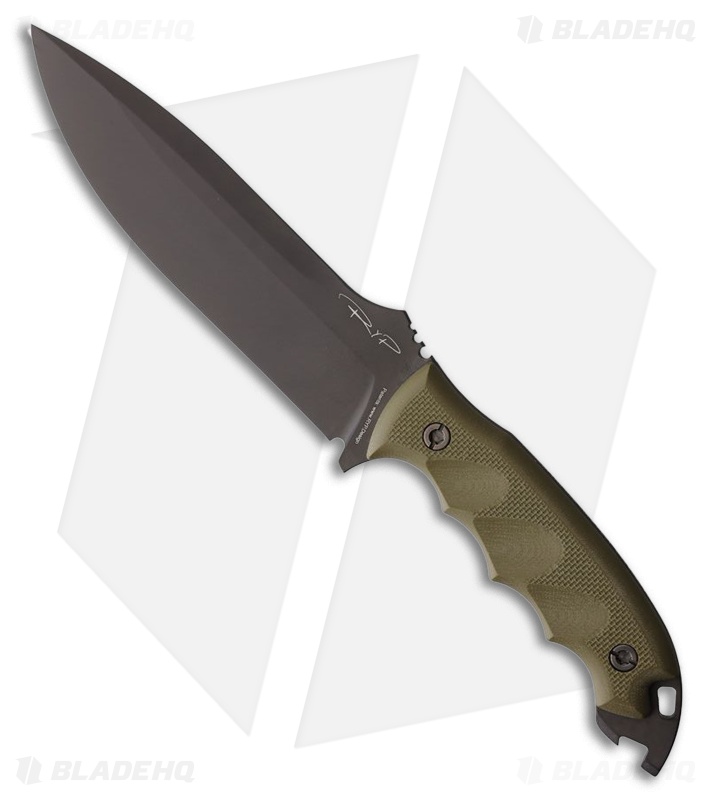 DPx HEST 6 Milspec Fixed Blade Knife | OD Green G-10 + Gray