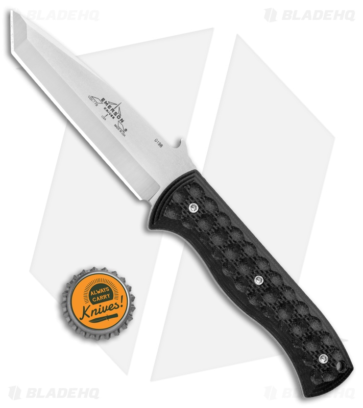 Emerson CQC-7 Fixed Blade Knife Black G-10 (4.2" Stonewash) CQC-7-SF ...
