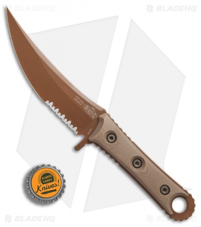 Microtech Borka SBK Fixed Blade Knife Tan G-10 (5" Tan Serr) 200-2PVDTN ...