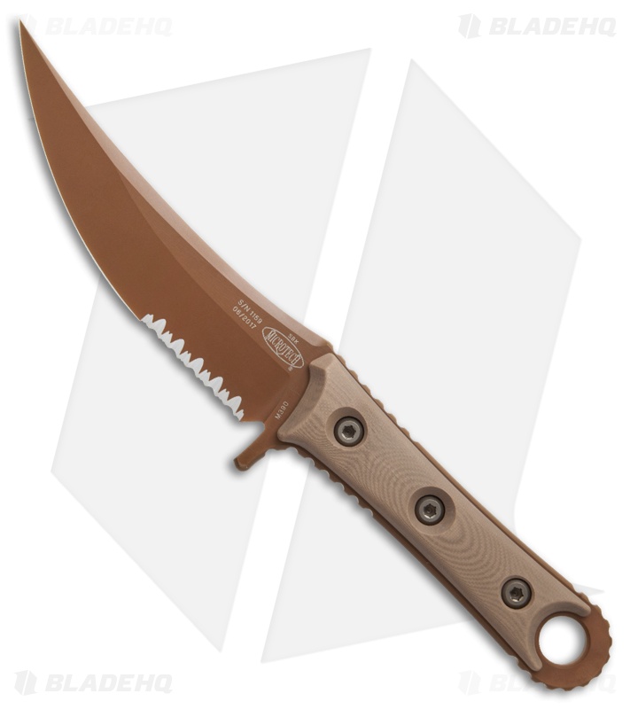 Microtech Borka SBK Fixed Blade Knife Tan G-10 (5" Tan Serr) 200-2PVDTN ...