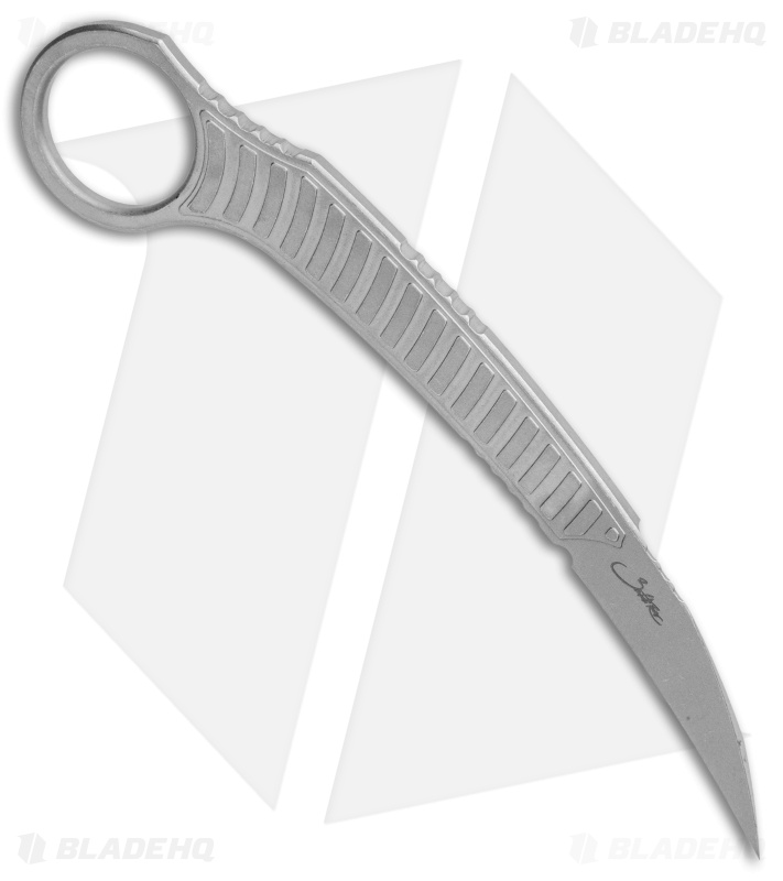 Microtech Feather Karambit Fixed Blade Knife Stonewash - Blade HQ