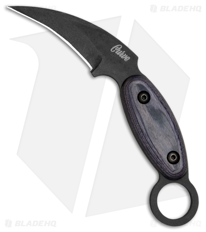 Ontario Curve Karambit Fixed Blade Knife Lam. Hardwood (3.8" Black ...