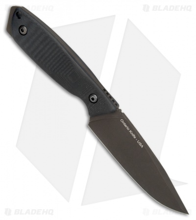Ontario OKC Cerberus Fixed Blade Knife w/ Nylon Sheath (4.8" Black ...