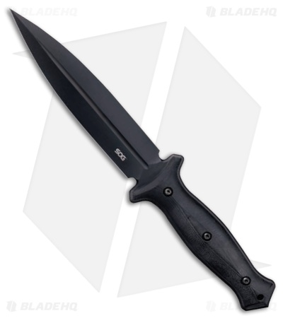 SOG Pentagon Elite Fixed Blade Black G-10 Dagger Black S35VN