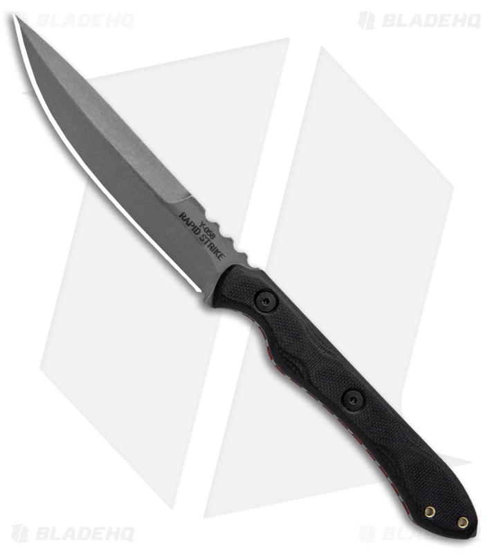 TOPS Knives Rapid Strike - Fixed Blade Knife | Black + Single Edge